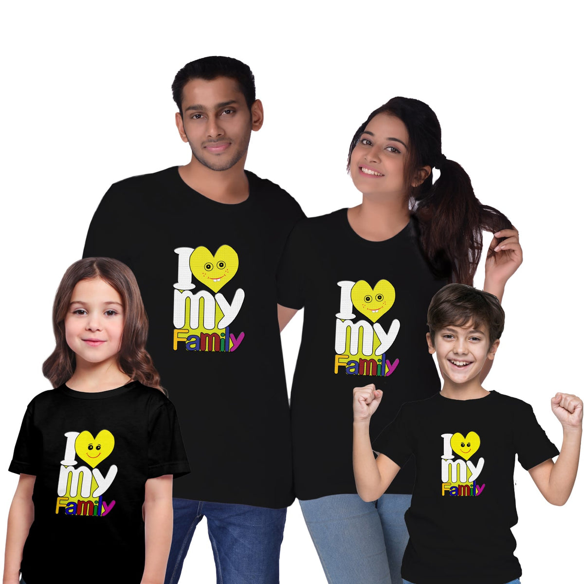 I Love My Family Cotton T-Shirt Pack of 4 Buy Online – DeshiDukan T ...
