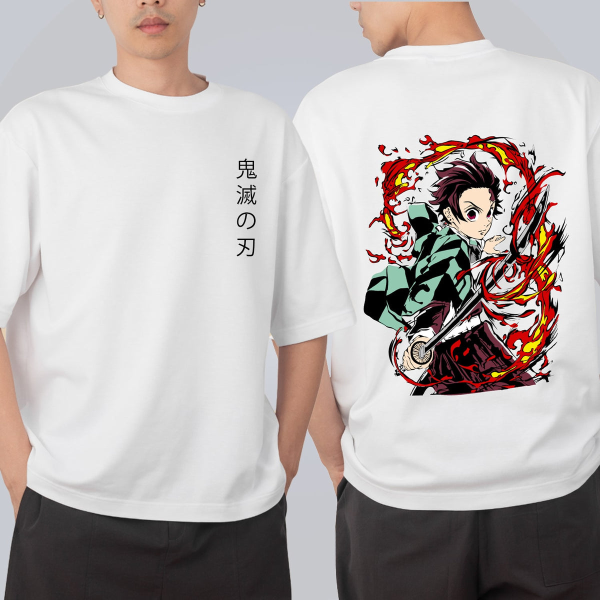 Demon Slayer Tanjiro Kamado Printed Oversized T-Shirt Buy Online ...