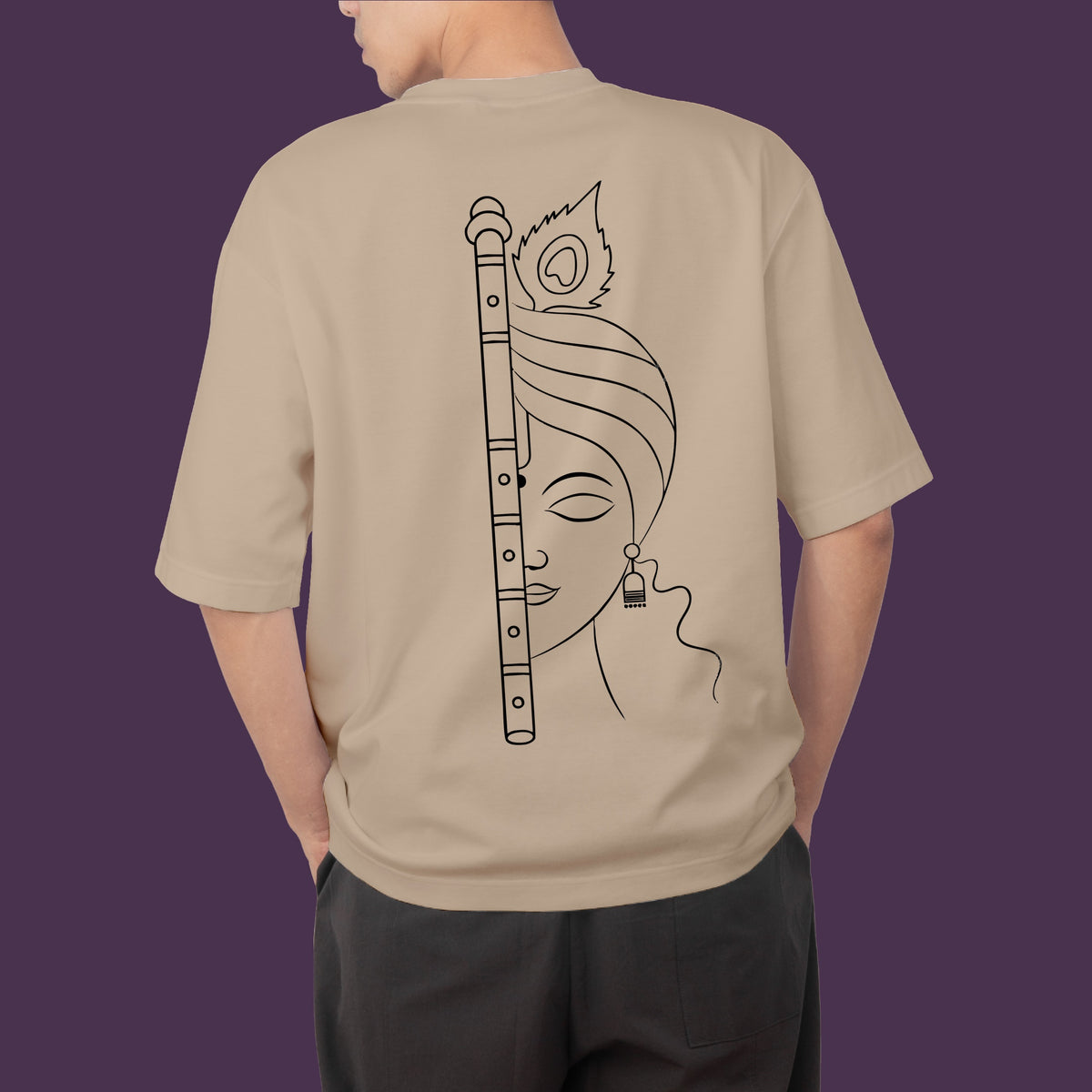 Shree Krishna Morpichh Oversize T-shirt Buy Online – DeshiDukan Tshirt ...