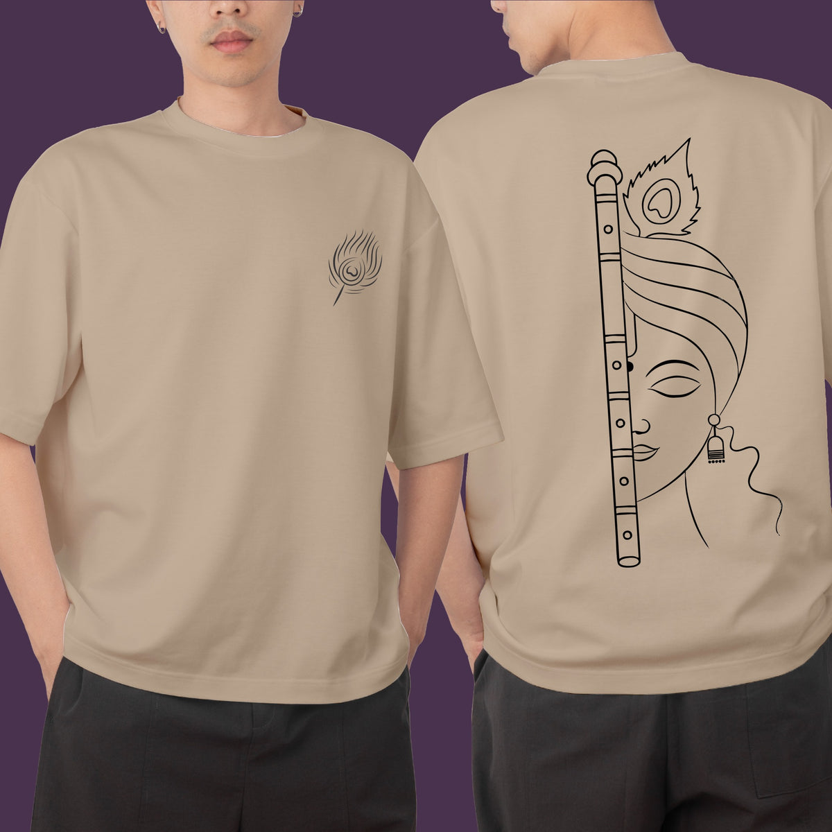 Shree Krishna Morpichh Oversize T-shirt Buy Online – DeshiDukan Tshirt ...