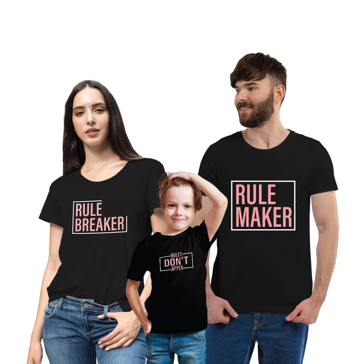Rules Maker & Rules Breaker Family T-Shirt Pack of 3 Buy Online ...